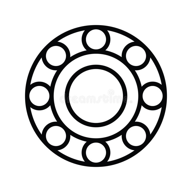 Bearing Vector Outline Icon Design Illustration. Engineering Symbol on ...