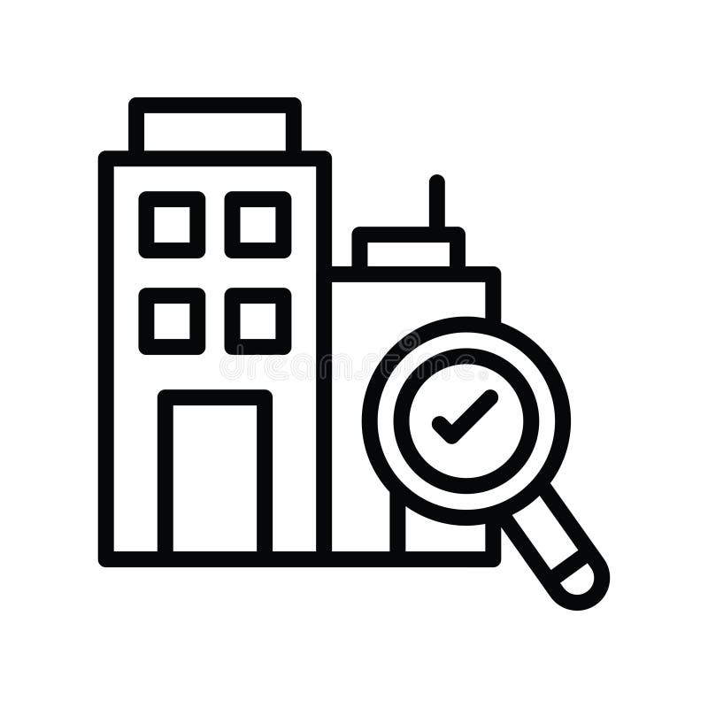 Building Inspection Vector Outline Icon Design Illustration ...