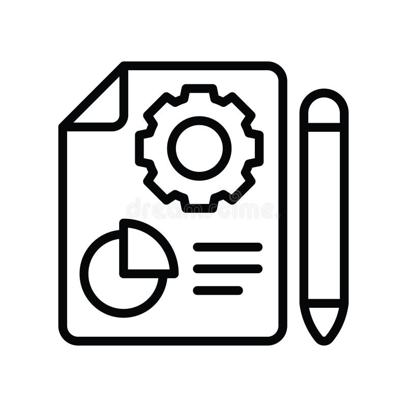 Engineering Report Vector Outline Icon Design Illustration. Engineering ...