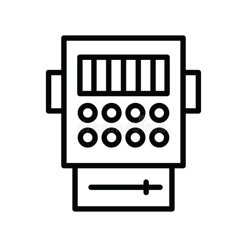 Meter Reader Vector Outline Icon Design Illustration. Engineering ...