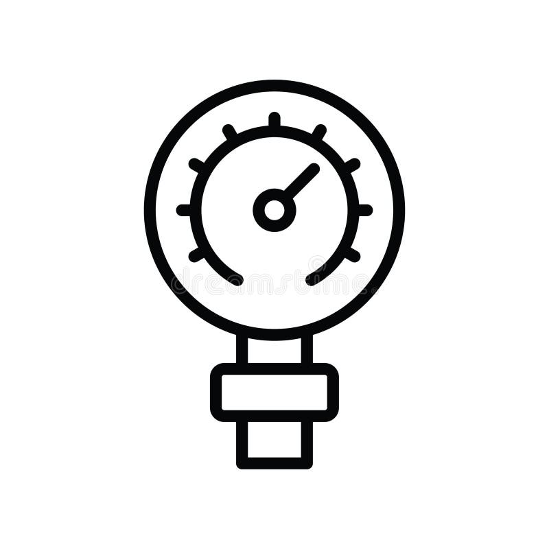 Pressure Meter Vector Outline Icon Design Illustration. Engineering ...