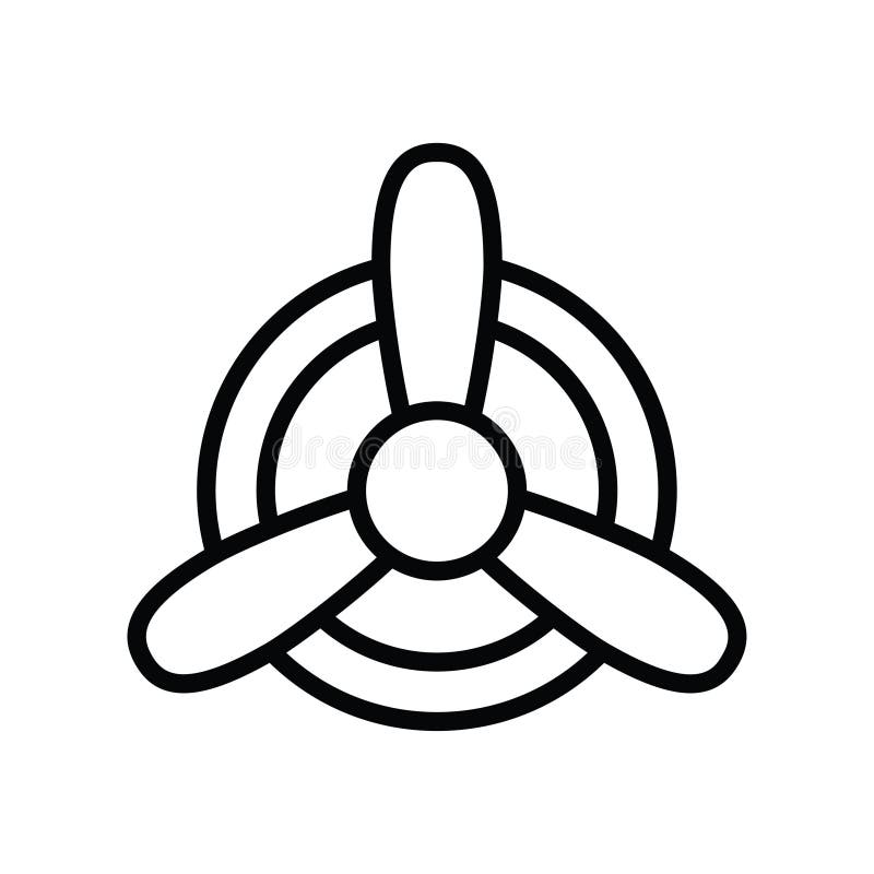 Propeller Vector Outline Icon Design Illustration. Engineering Symbol ...