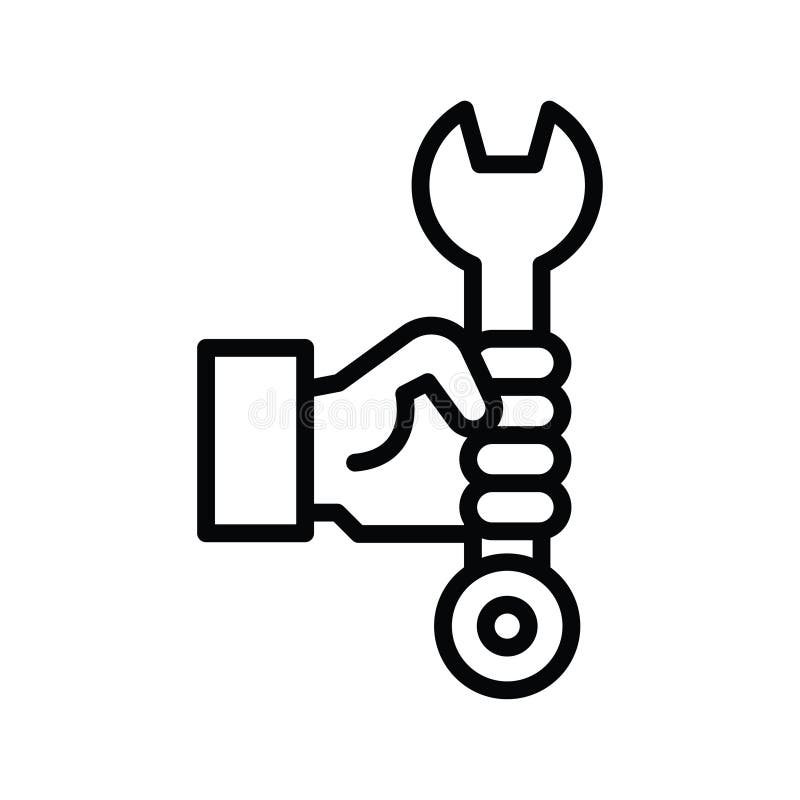 Spanner Vector Outline Icon Design Illustration. Engineering Symbol on ...