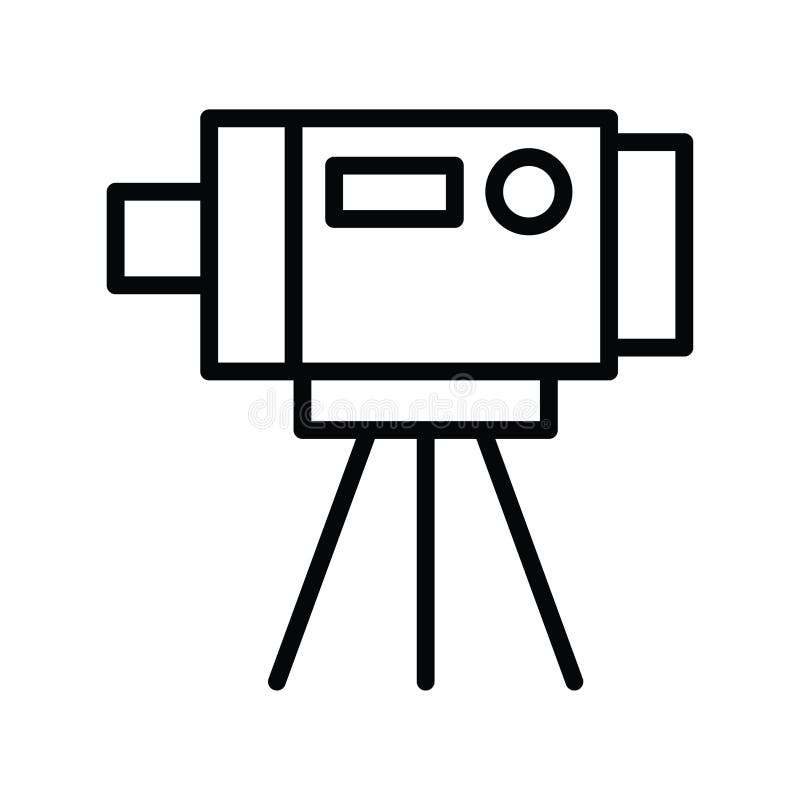 Surveyor Cam Vector Outline Icon Design Illustration. Engineering ...
