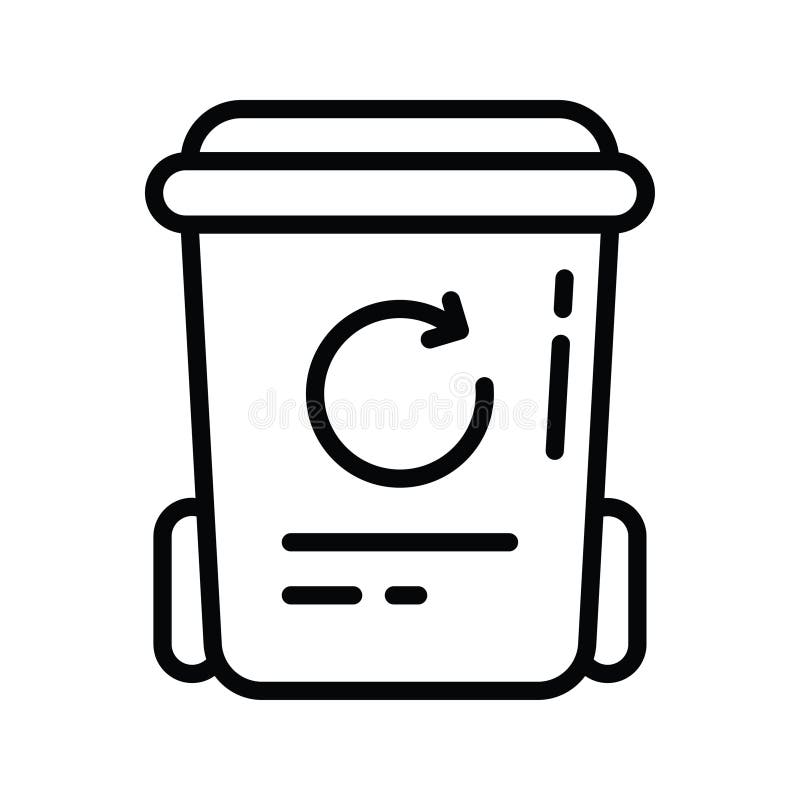 Dustbin Vector Solid Icon Design Illustration. Housekeeping Symbol on ...