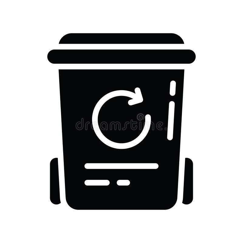 Dustbin Vector Solid Icon Design Illustration. Housekeeping Symbol on ...