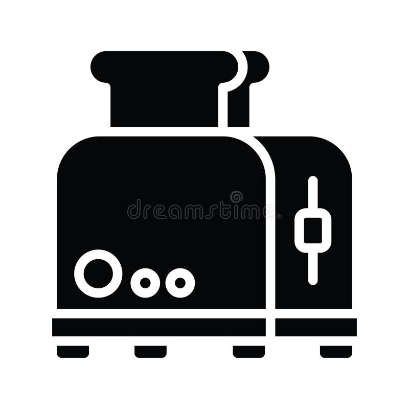 Toaster Vector Solid Icon Design Illustration. Housekeeping Symbol on White Background EPS 10 ...