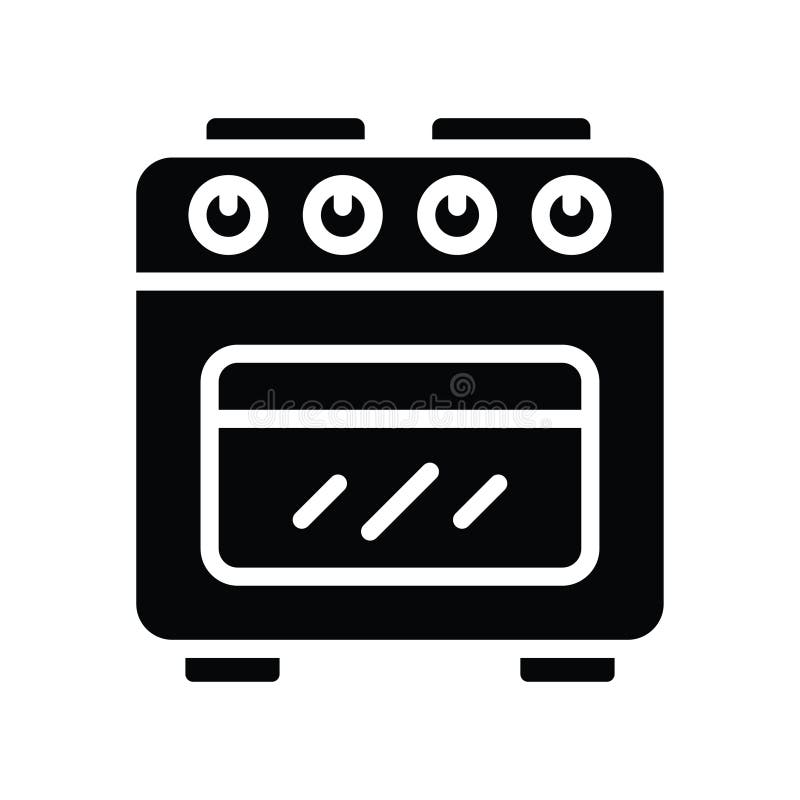 Cooking Range Vector Solid Icon Design Illustration. Housekeeping ...