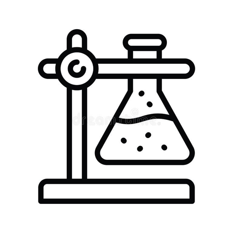Retort Stand Vector Outline Icon Design Illustration. Medical Symbol on ...