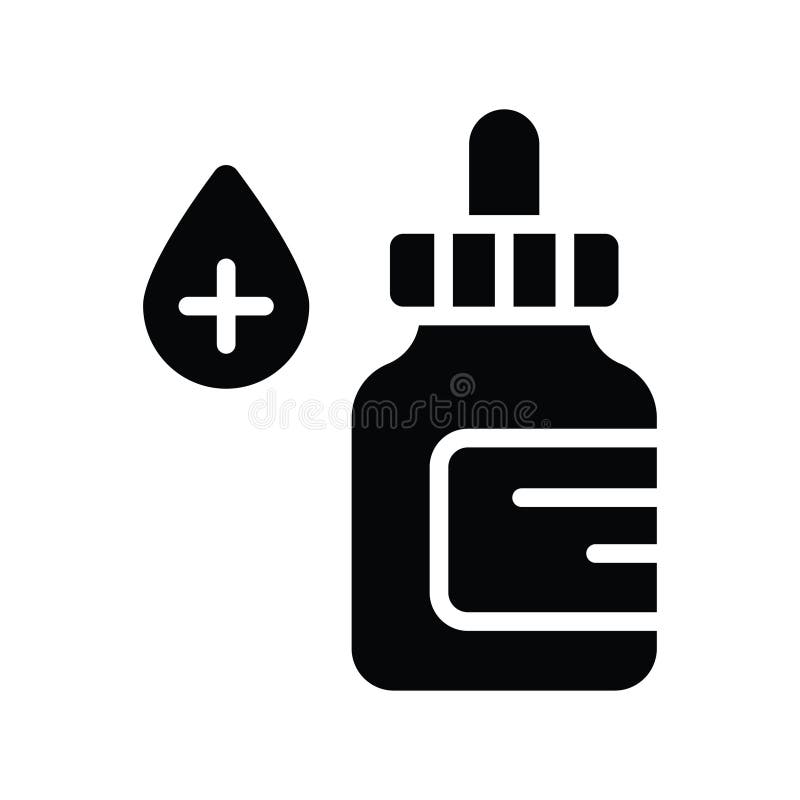 Dropper Bottle Vector Solid Icon Design Illustration. Medical Symbol on White Background EPS 10 ...
