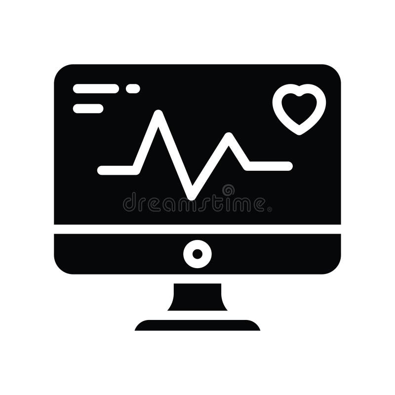 Ecg Monitor Vector Solid Icon Design Illustration. Medical Symbol on ...