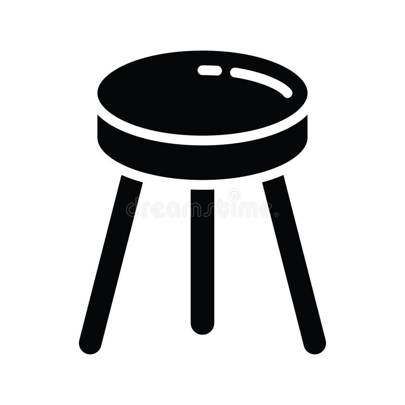Stool Vector Solid Icon Design Illustration. Medical Symbol on White ...