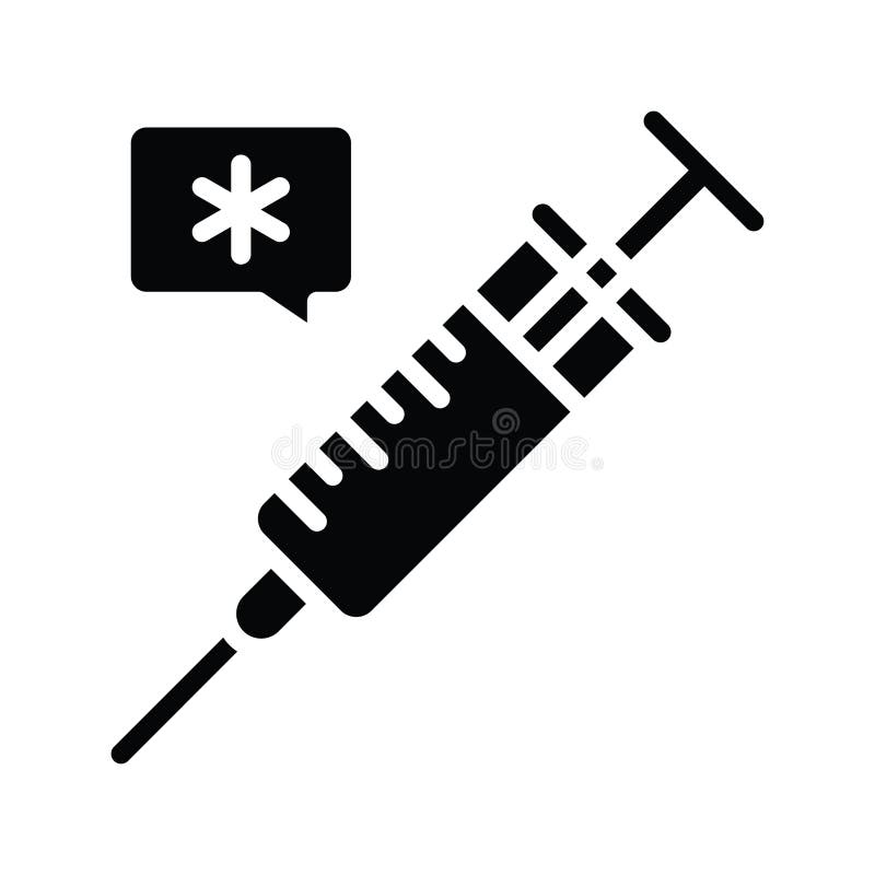 Injection Vector Solid Icon Design Illustration. Medical Symbol on ...