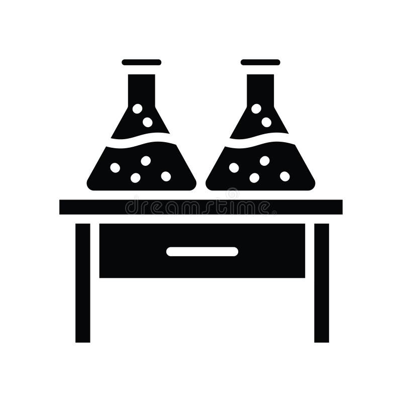 Lab Table Vector Solid Icon Design Illustration. Medical Symbol on ...