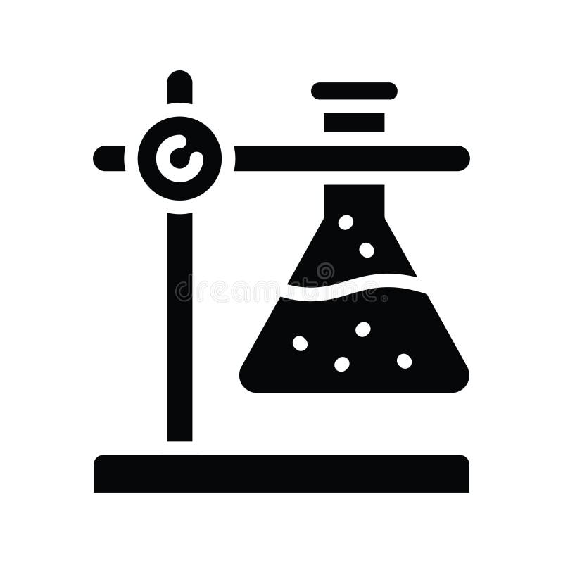 Retort Stand Vector Solid Icon Design Illustration. Medical Symbol on ...