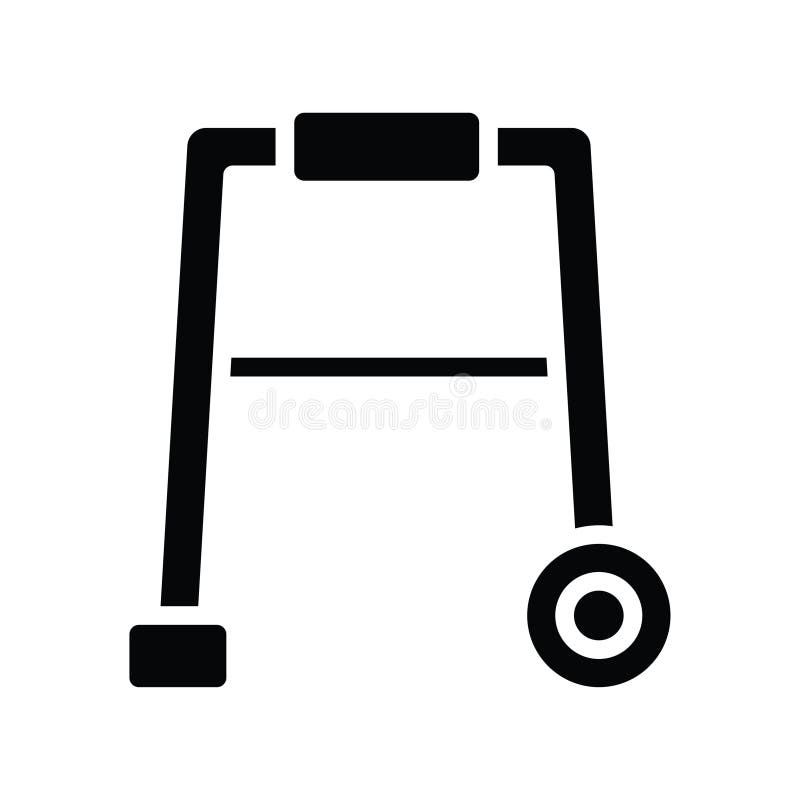 Walker Vector Solid Icon Design Illustration. Medical Symbol on White ...
