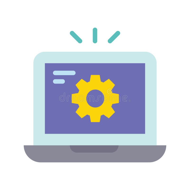 Laptop Setting Vector Flat Icon Design Illustration. Product Management ...