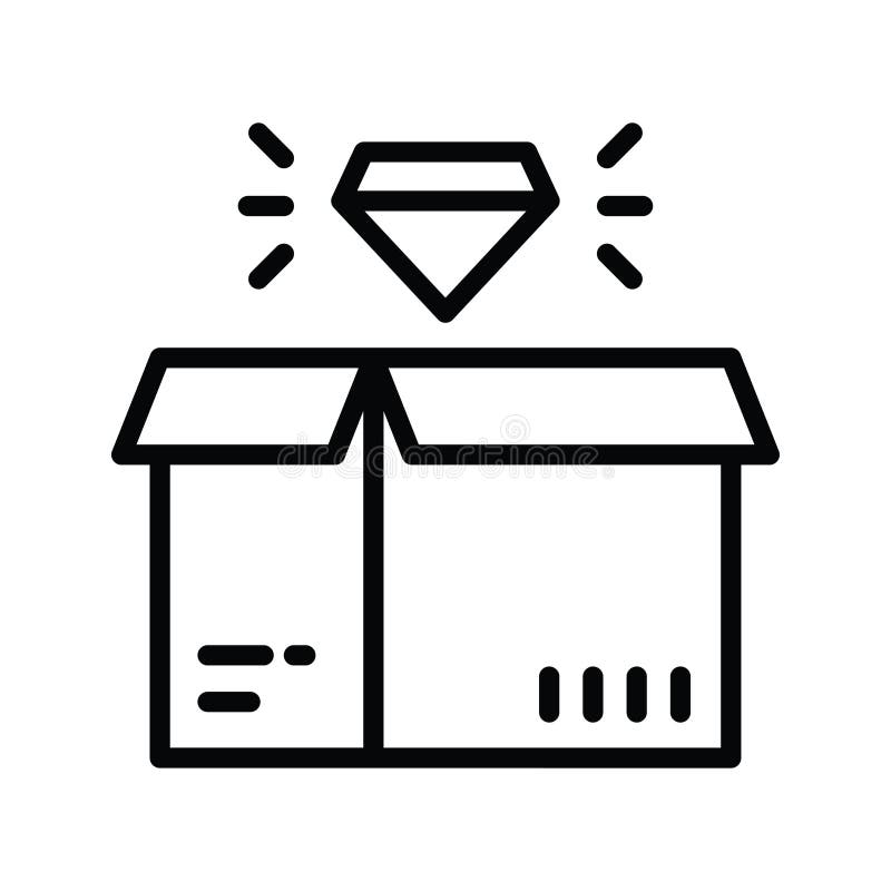 Diamond Delivery Vector Outline Icon Design Illustration. Product ...