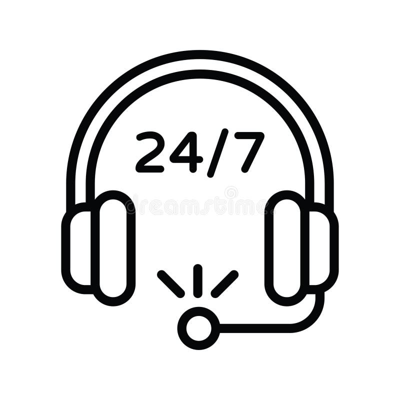 Helpline Vector Outline Icon Design Illustration. Business and ...