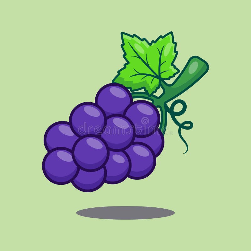 Grape Cartoon Icon: High-contrast Shading for Fruit and Vegetables ...
