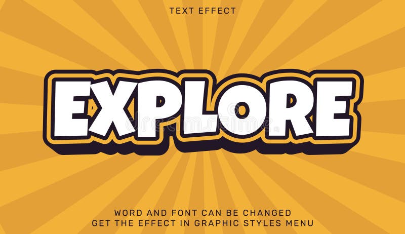Explore Text Effect Template in 3d Design Stock Vector - Illustration ...
