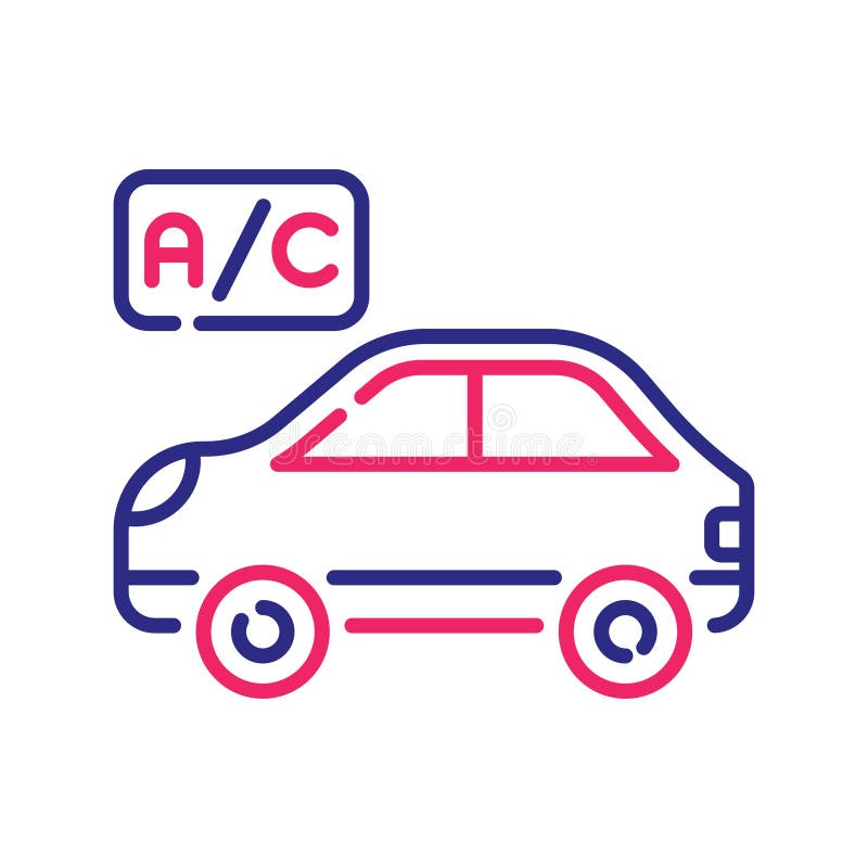 Car Air Conditioner Vector Two Colour Line Icon Design Illustration ...