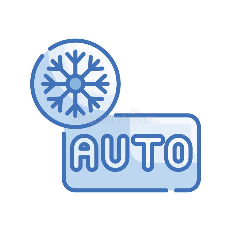 Auto Mood Vector Blue Series Icon Design Illustration. Air Conditioning ...