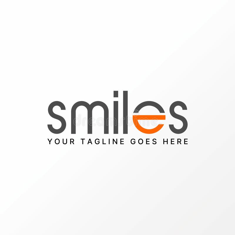 Letter E Font or Word SMILES with Smiling Mouth. Related To Typography ...