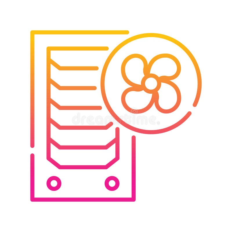Window Fan Vector Gradient Icon Design Illustration. Stock Vector ...