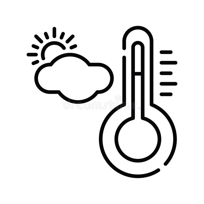 Temperature Vector Outline Icon Design Illustration. Stock Vector ...