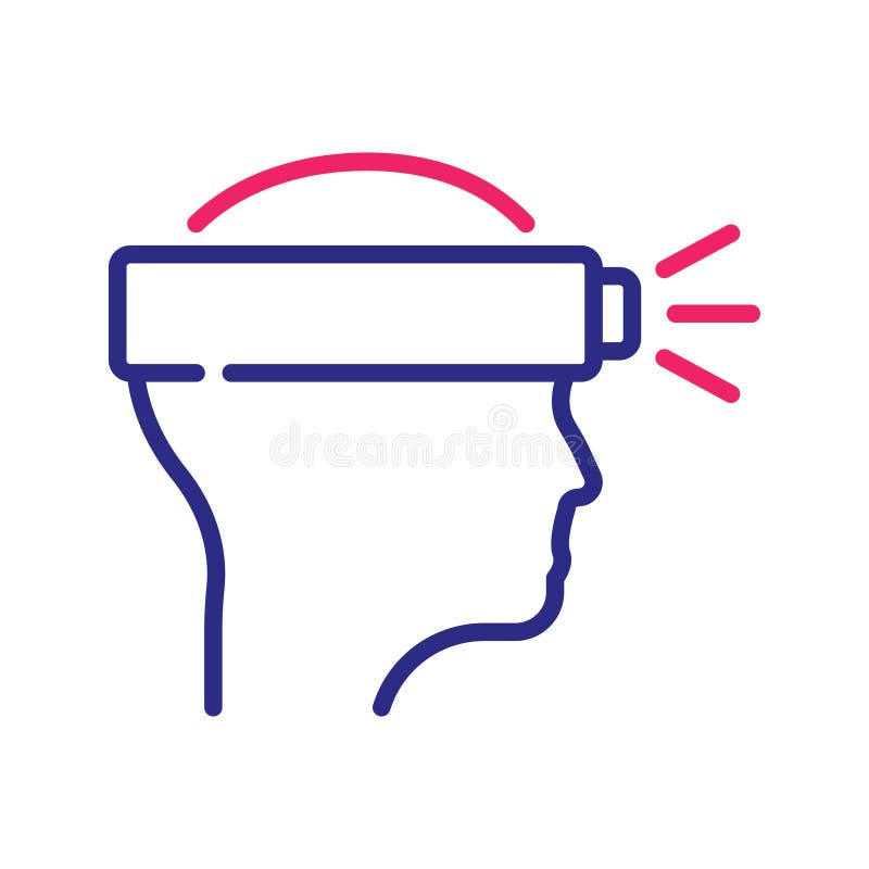 Head Lamp Vector Two Color Outline Icon Style Illustration. EPS 10 File ...