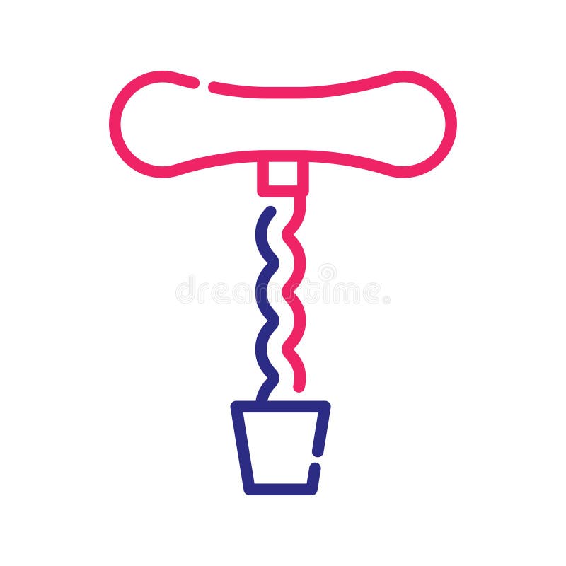 Corkscrew Vector Two Color Outline Icon Style Illustration. EPS 10 File ...