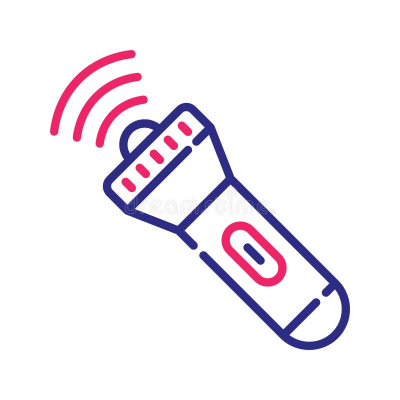 Flashlight Vector Two Color Outline Icon Style Illustration. EPS 10 ...