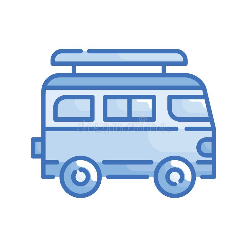 Caravan Vector Blue Series Icon Style Illustration. EPS 10 File Stock ...