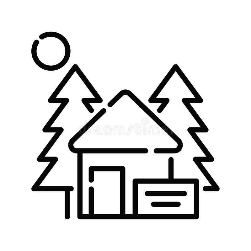 Campsite Reservation Vector Outline Icon Style Illustration. EPS 10 ...