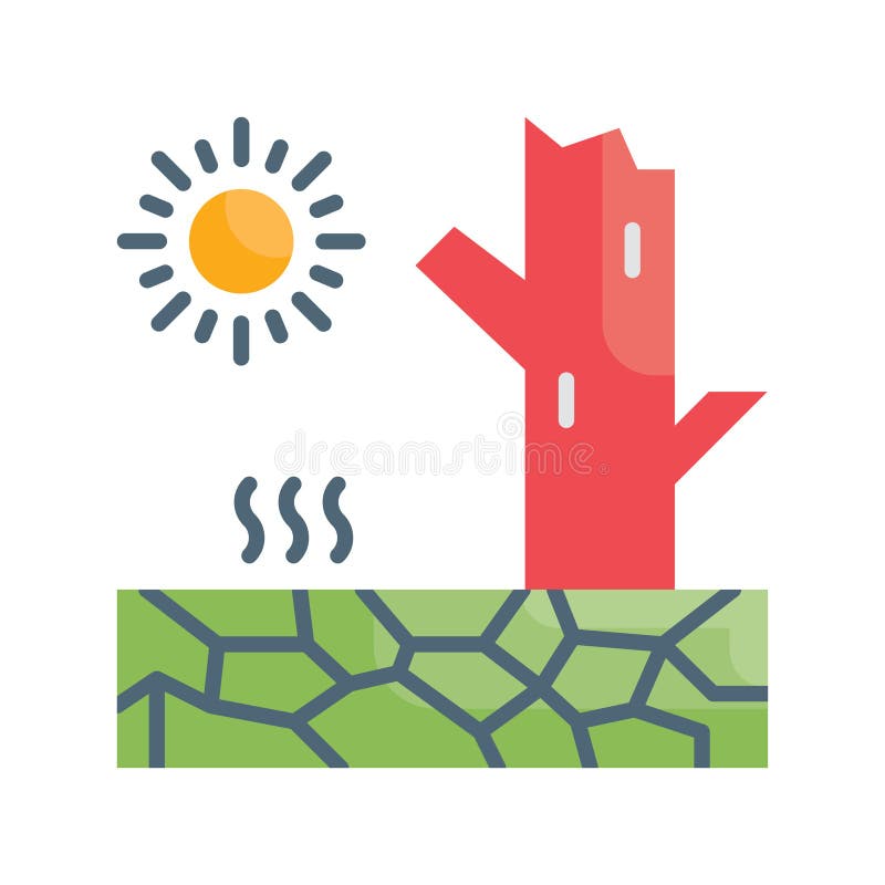 Desertification Vector Solid Icon Style Illustration. EPS 10 File Stock ...