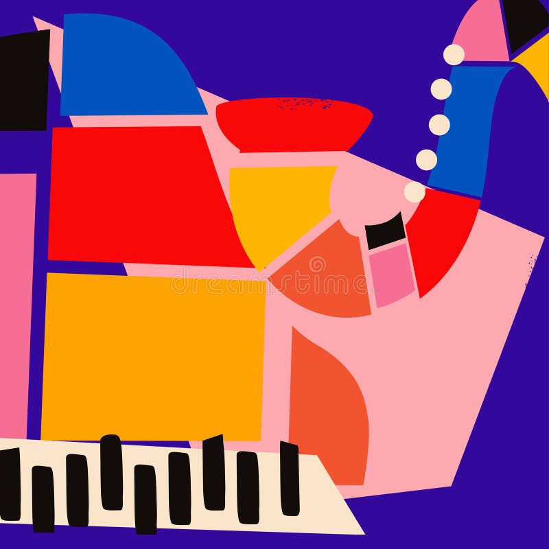 Modern Music Poster with Abstract and Minimalistic Musical Instruments ...