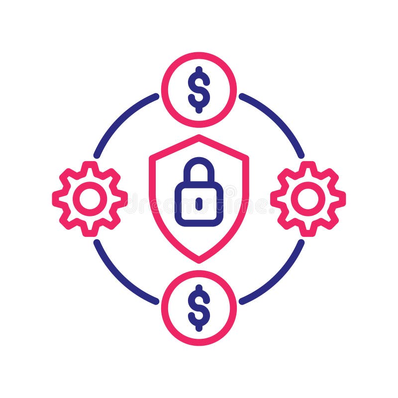 Financial Security Vector 2 Colours Icon Style Illustration. EPS 10 ...
