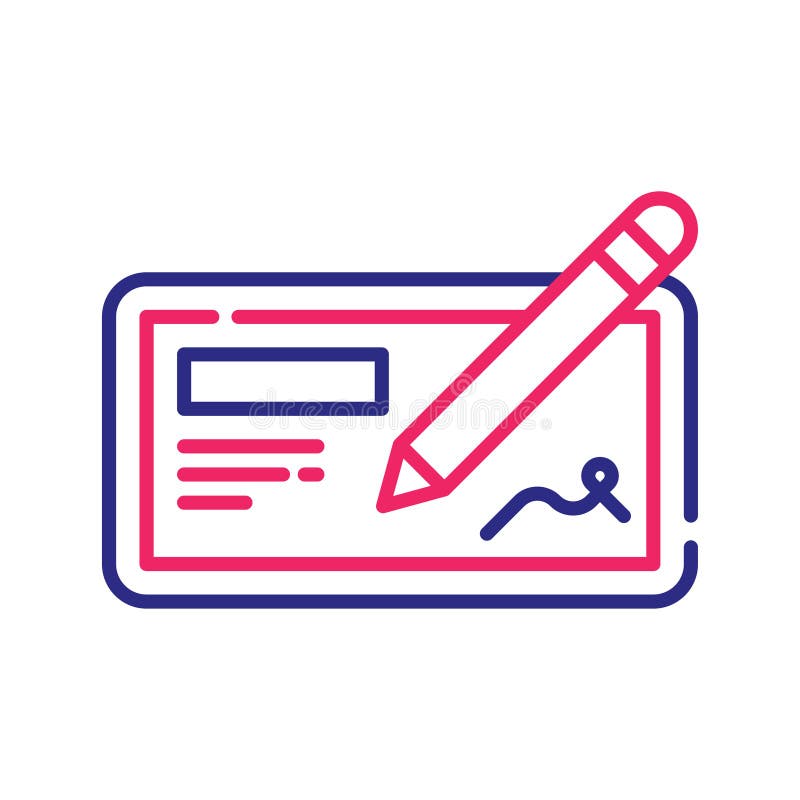 Cheque Book Vector Gradient Icon Style Illustration. EPS 10 File Stock ...