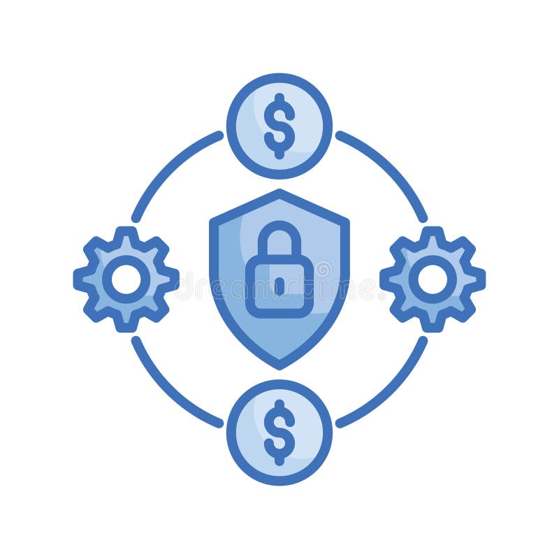 Financial Security Vector Blue Series Icon Style Illustration. EPS 10 ...