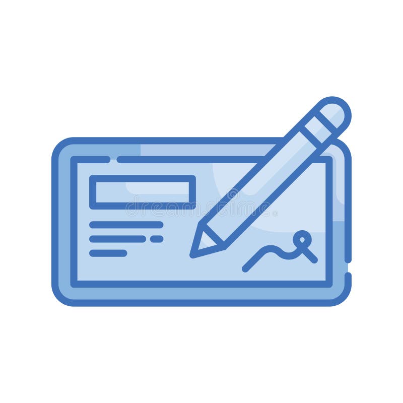 Cheque Book Vector Blue Series Icon Style Illustration. EPS 10 File ...