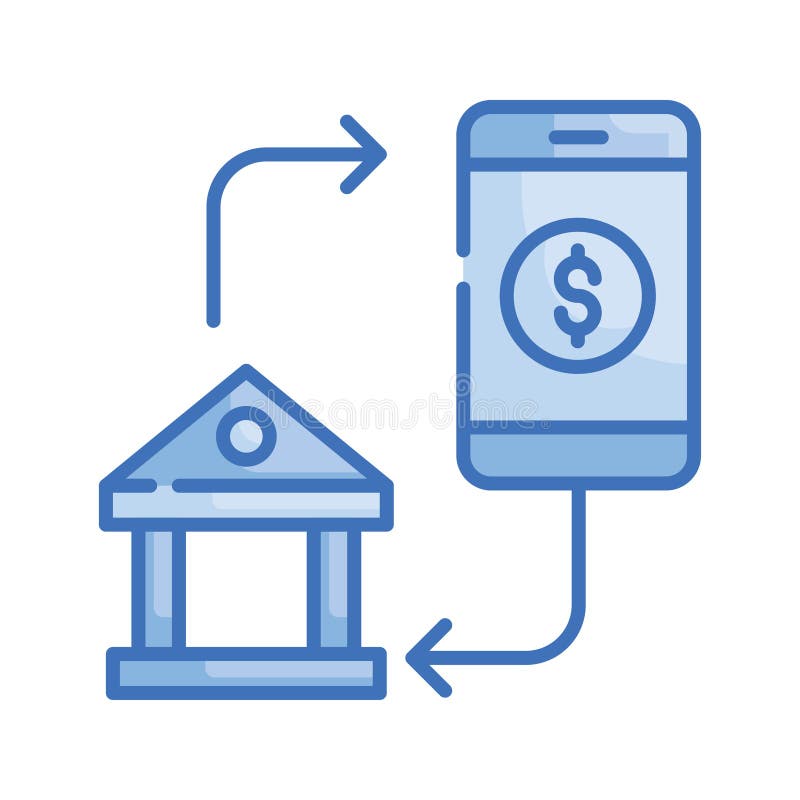 Internet Banking Vector Blue Series Icon Style Illustration. EPS 10 ...