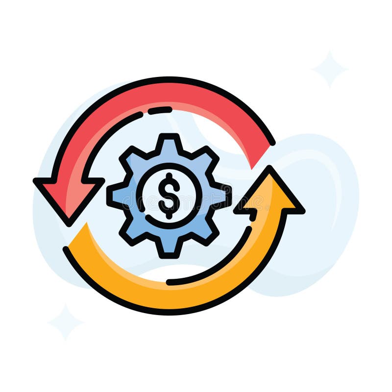 Money Management Vector Fill Outline Icon Style Illustration. EPS 10 ...