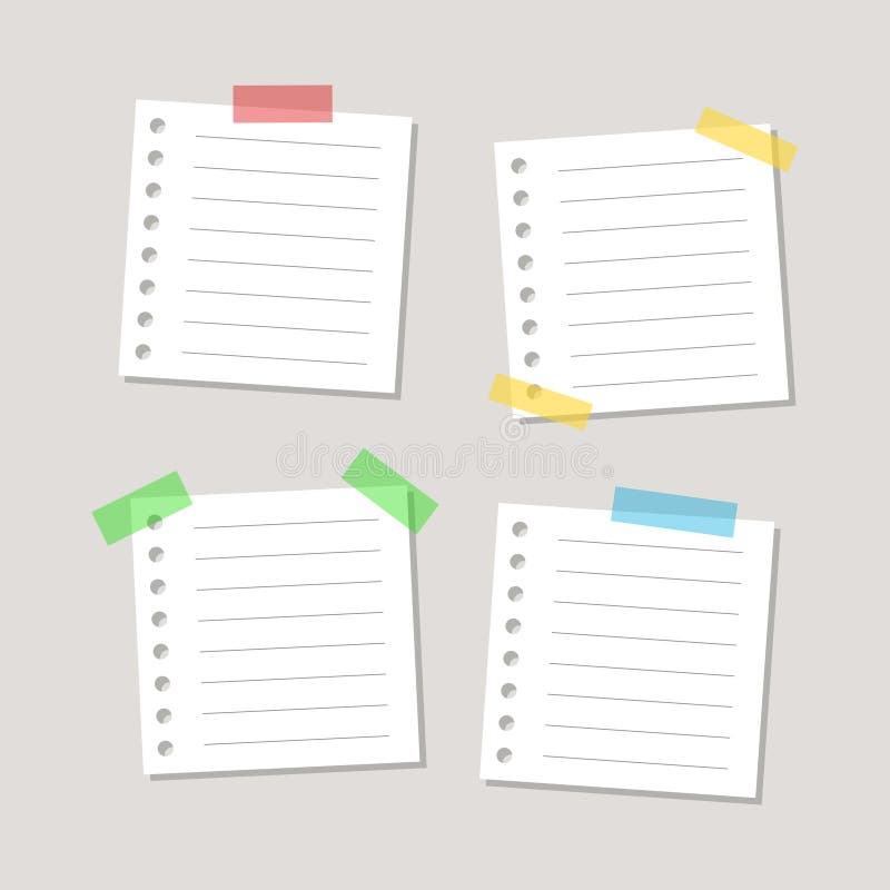 Notebook Pages and Paper Sheets with Torn Edges Stock Vector ...