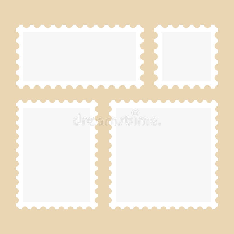Set of Blank Postcard Stamp Shapes Vector Illustration Stock Vector ...