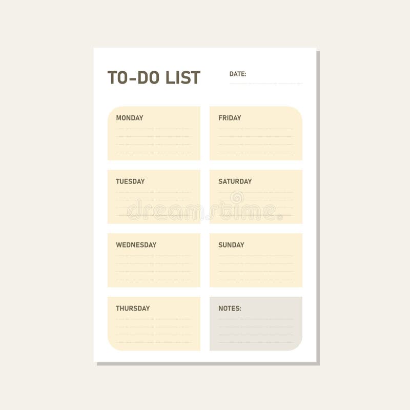 Pastel Orange To Do List Vector Design Template Stock Vector ...
