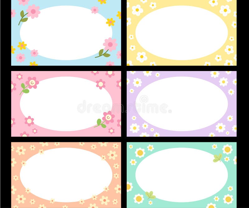 Pastel Frames with Flower, Butterfly, Bunny, Heart, Lemon for Summer ...