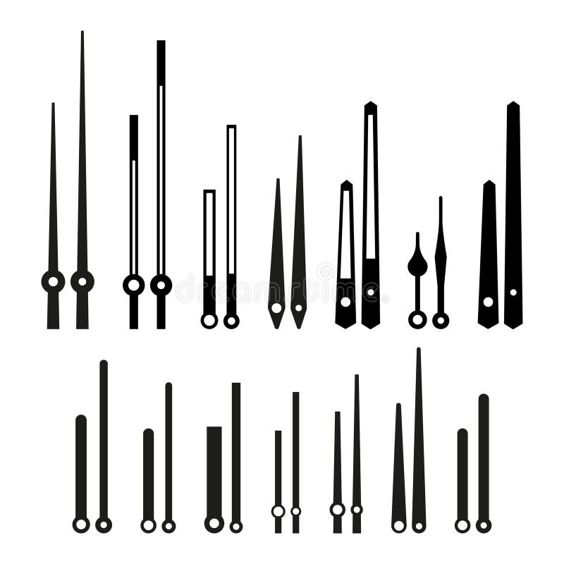 Red Clock Hands, Isolated on White Background Stock Vector ...