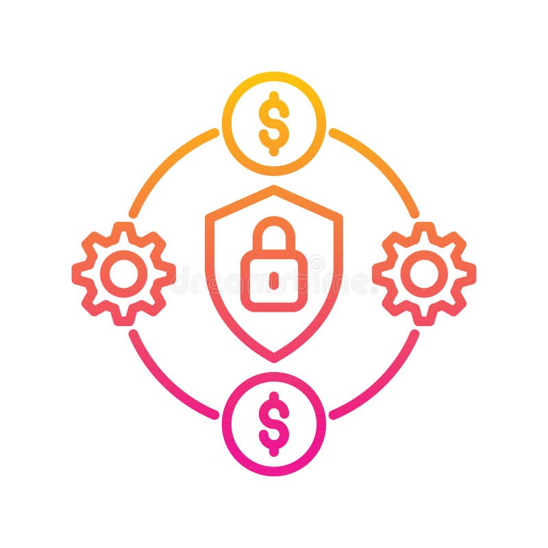Financial Security Vector Filled Outline Icon Style Illustration. EPS ...