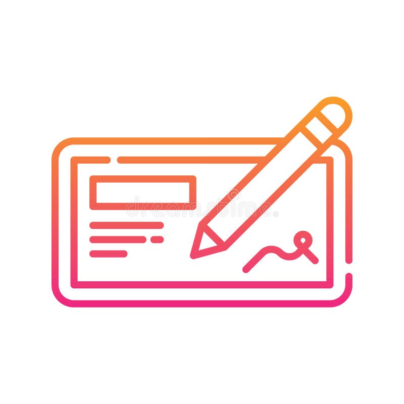 Cheque Book Vector Gradient Icon Style Illustration. EPS 10 File Stock ...